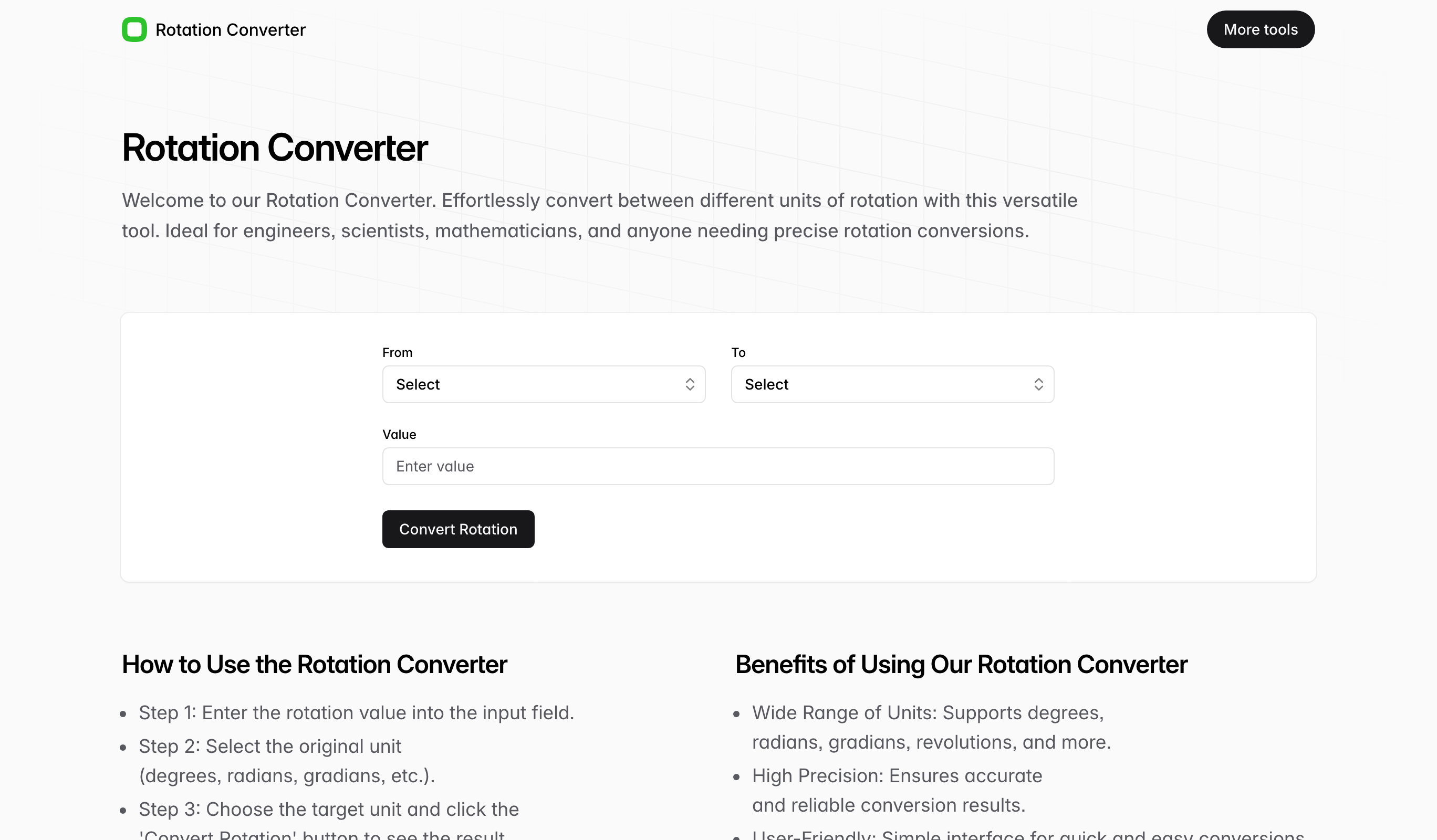 Rotation Converter – Convert Between Different Units of Rotation